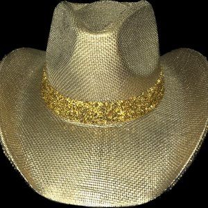 Accessories | Gold Rhinestone Rockstar Cowboy Hat | Poshmark